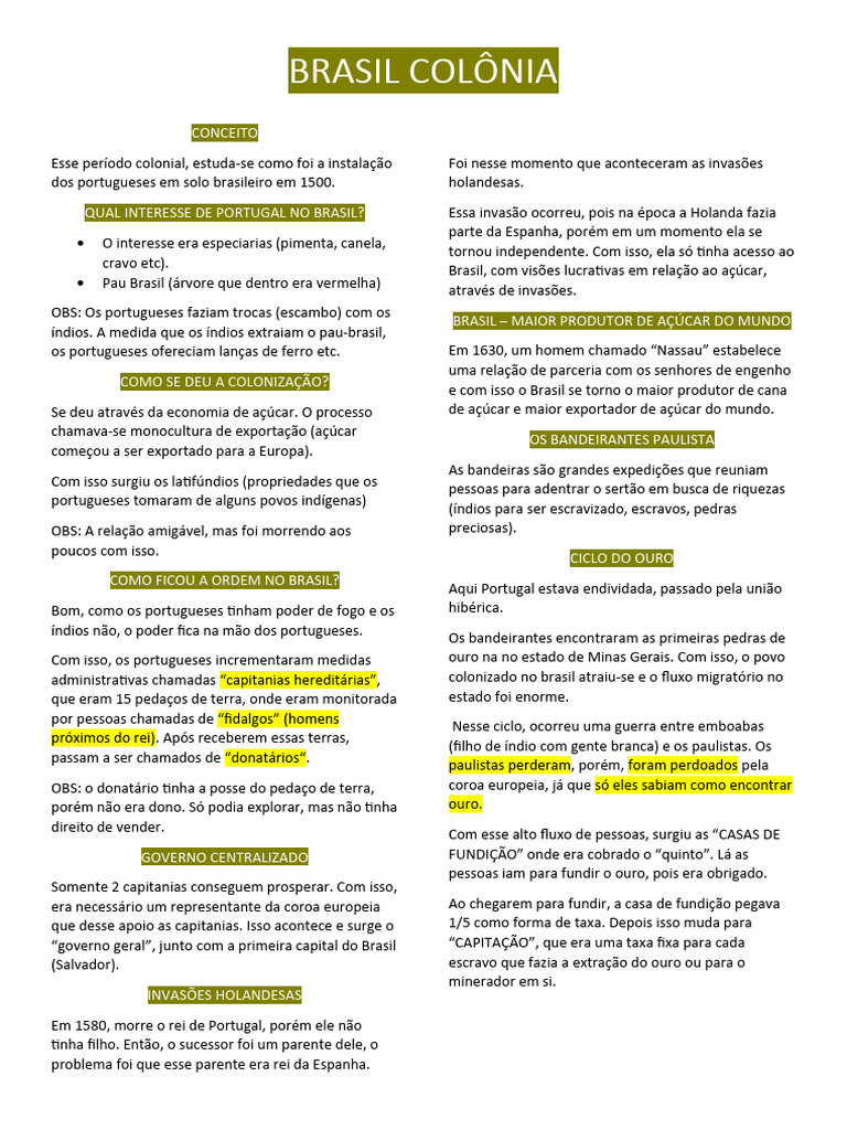 Brasil Colonia | PDF | Brasil