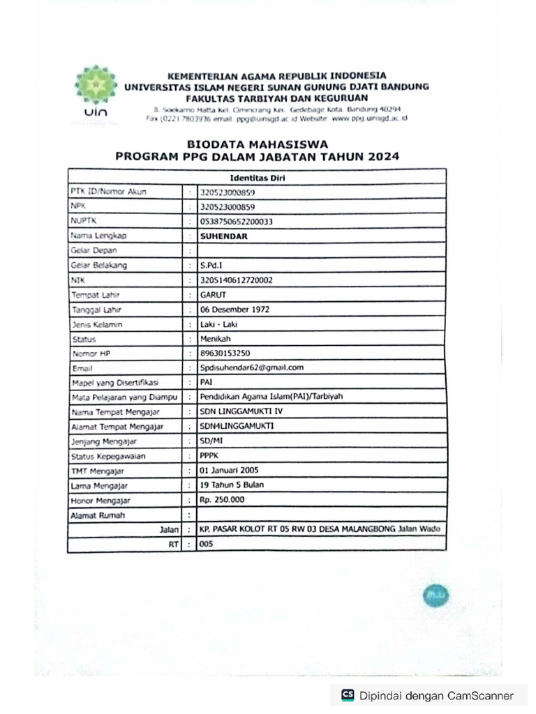 Fakta Integritas Data Pribadi | PDF