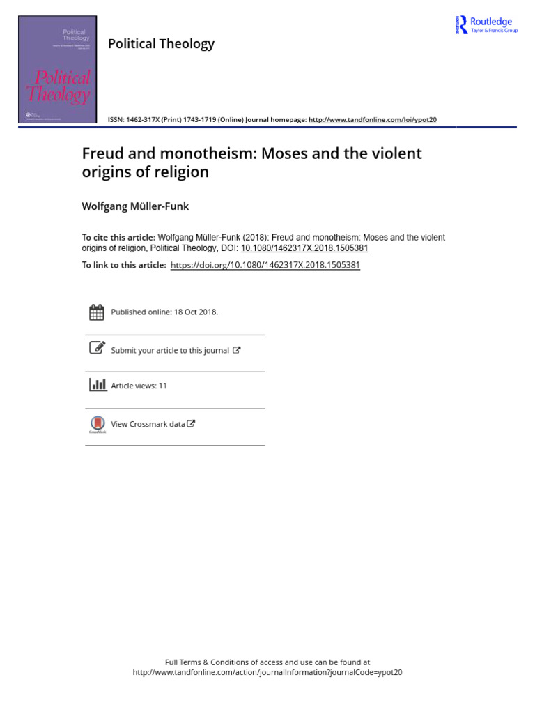 Freud and Monotheism Moses and The Viole | PDF | Sigmund Freud | Moses