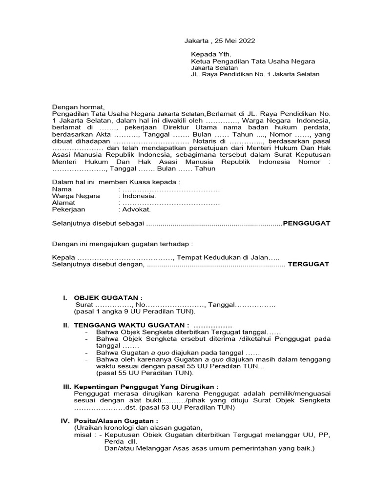 Contoh Gugatan Badan Hukum Perdata | PDF