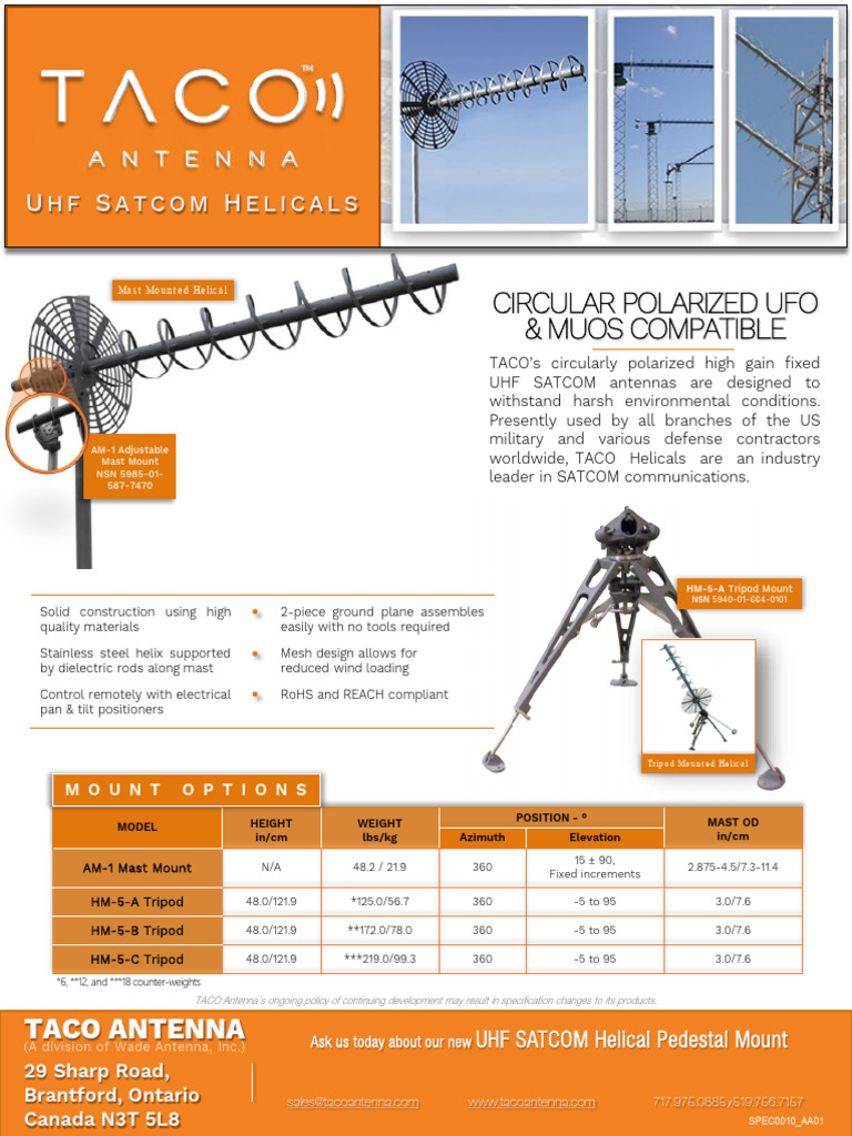 Military SATCOM Antenna Specs | PDF | Antenna (Radio) | Electricity