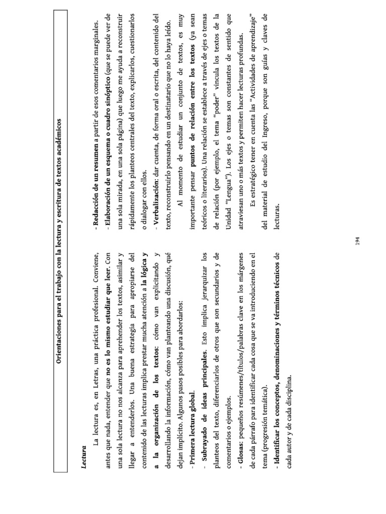 Pautas para La Lectura y Escritura | PDF