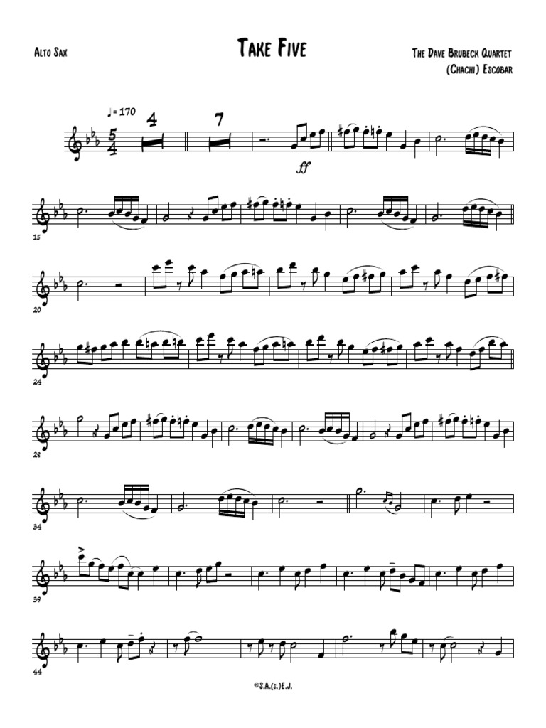 Take Five - Alto Sax | PDF