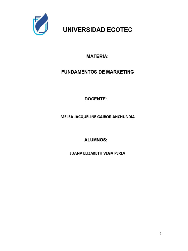 Quinteros Baca Jose FMKT Ai 1 | PDF | Marketing | Producto (Negocio)