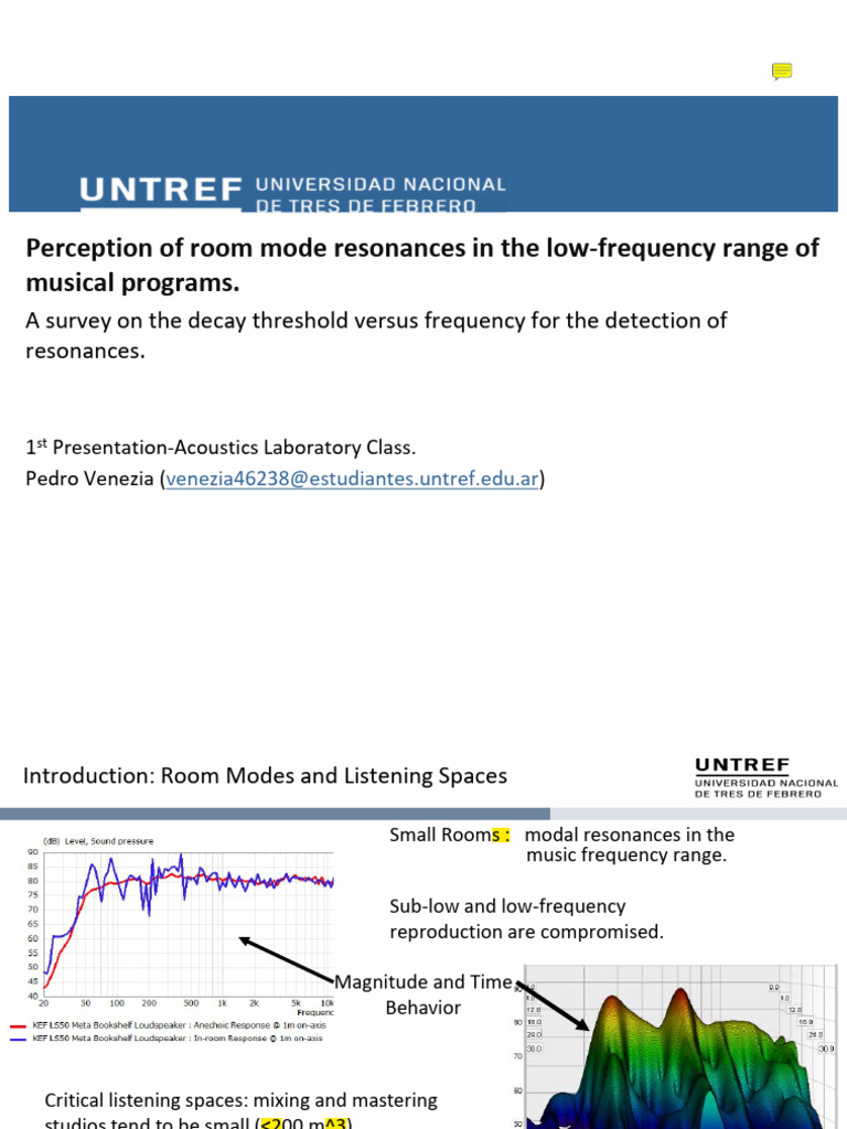 Venezia-Acoustic Laboratory-1st Presentation - UNTREF 2024 | PDF | Acoustics | Electrical ...