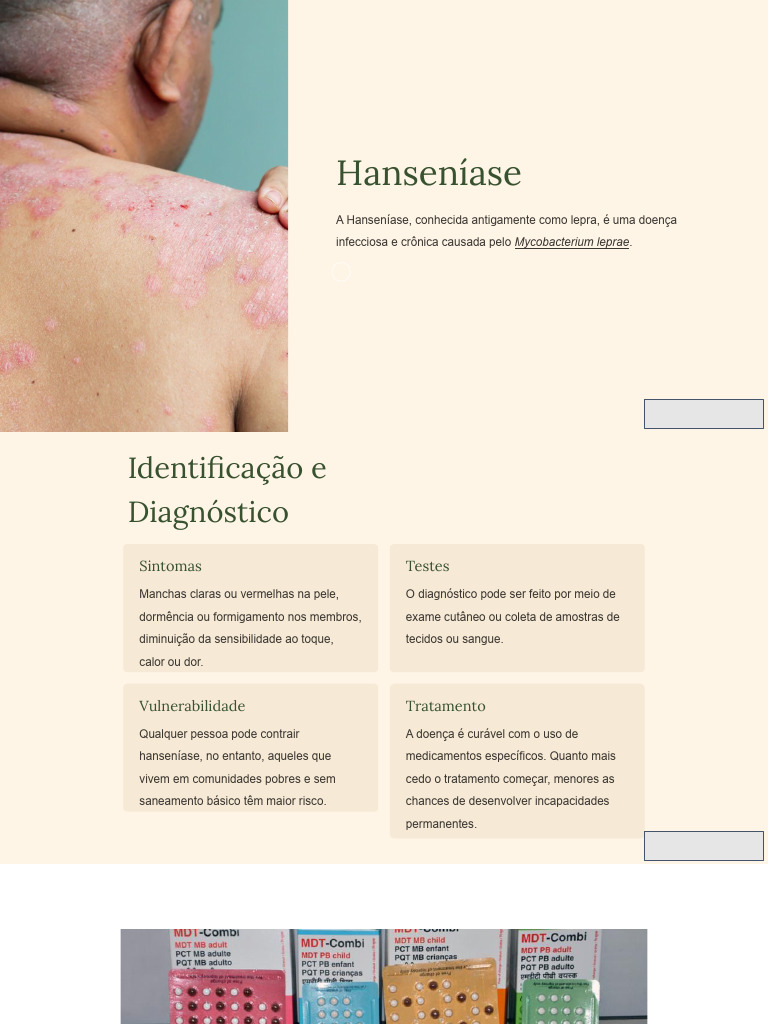 Hanseníase: Diagnóstico e Tratamento | PDF | Lepra | Saúde pública