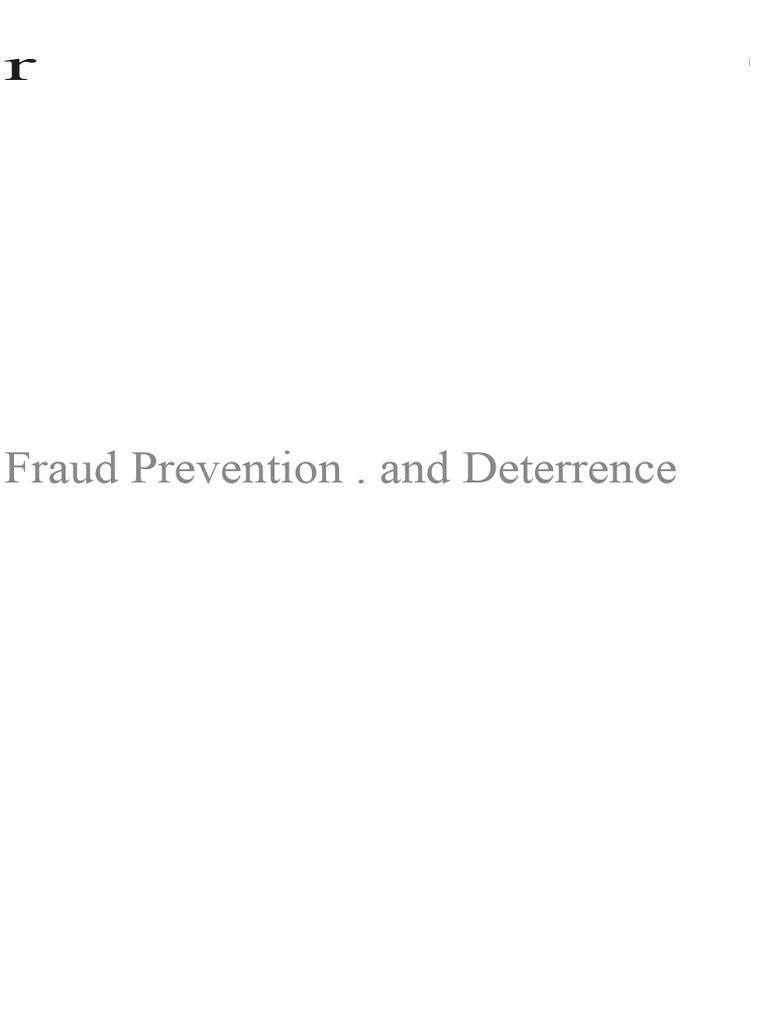 Fraud Prevention and Deterrence | PDF | Internal Control | Corporate ...