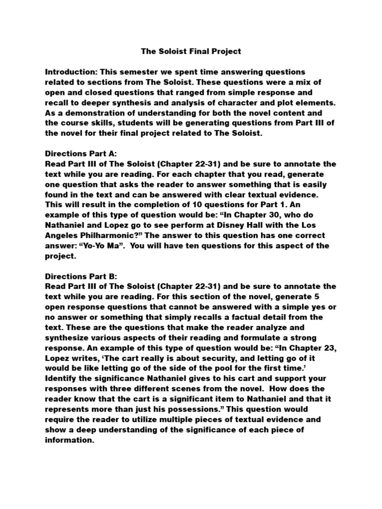 The Soloist Final Project | PDF | Human Communication | Cognitive Science