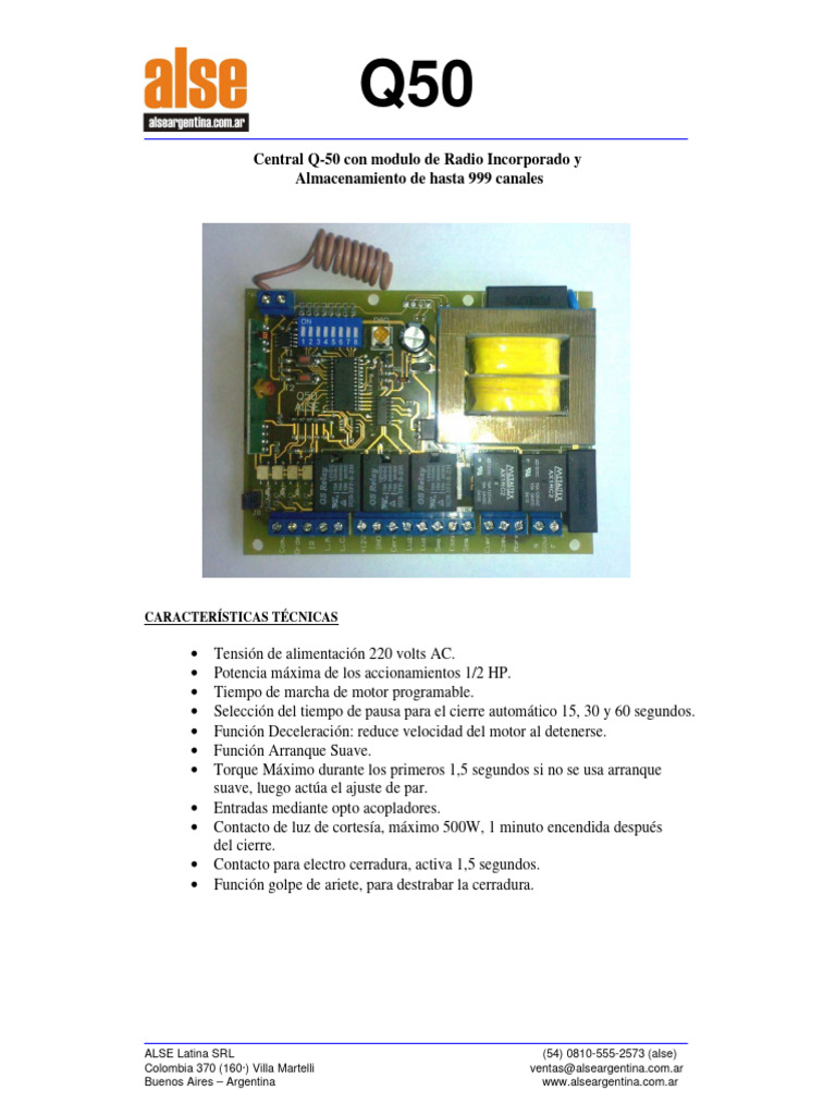 Central Q50: Control de Portones Automáticos | PDF