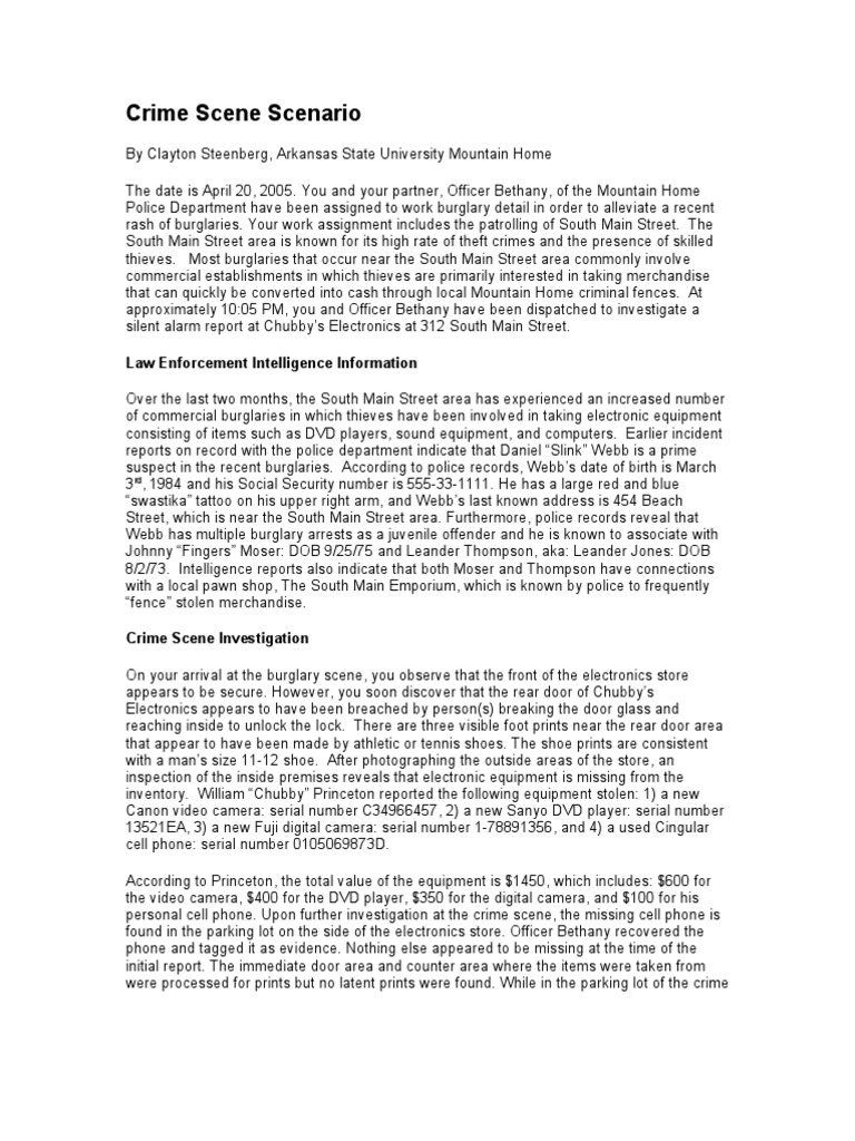 Police Investigation Report | PDF | Crime Scene | Police