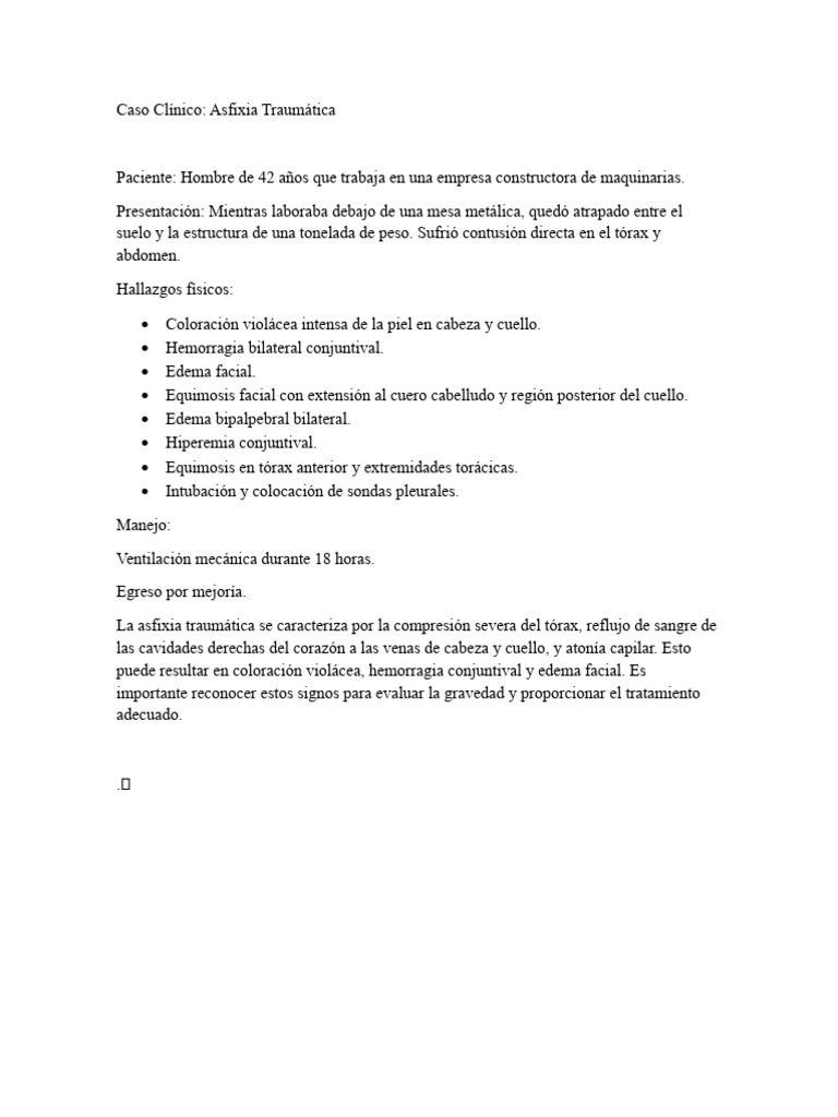 Asfixia Traumática en Paciente Masculino | PDF | Ciencia y matemáticas