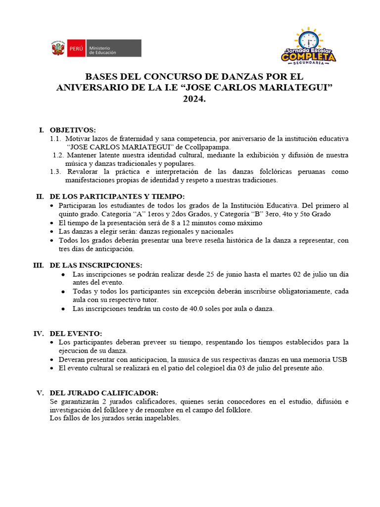 Bases Para Concurso de Danza Jcm | Descargar gratis PDF | Ritmo | Bailes Bases Para Concurso de Danza Jcm | Descargar gratis PDF | Ritmo | Bailes