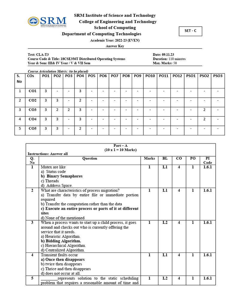 CT3 AK SET C | PDF | Cache (Computing) | Load Balancing (Computing)