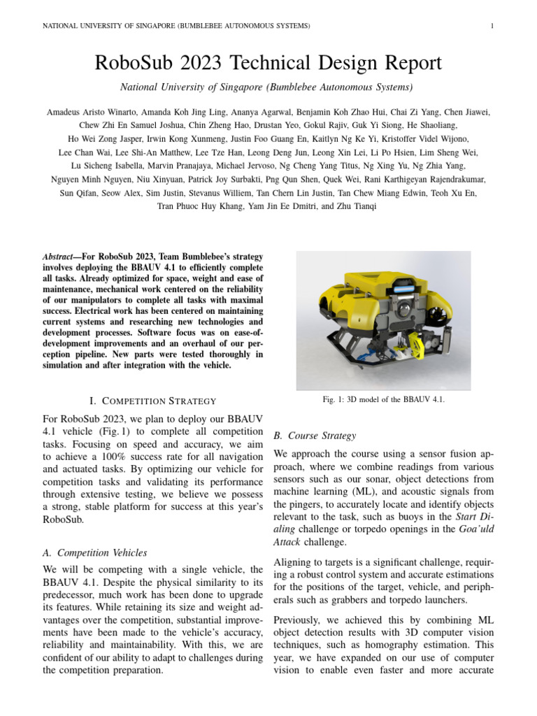 Bumblebee Robosub Paper 2023 | PDF | Computer Vision | Light Emitting Diode
