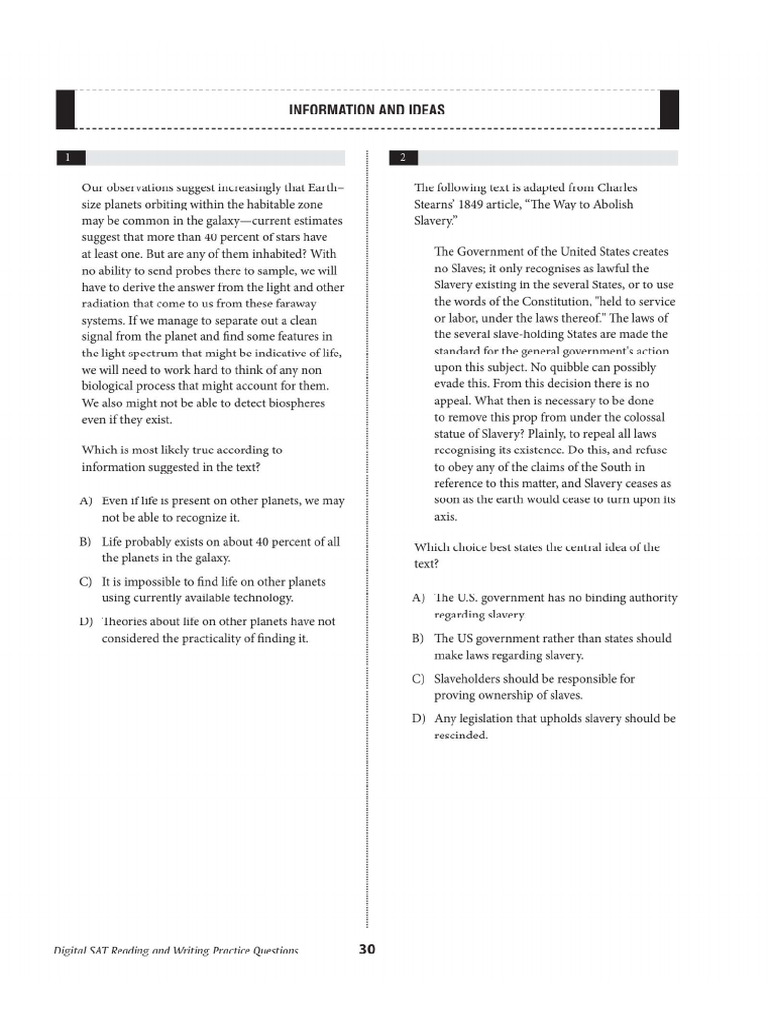 Central Ideas & Information | PDF