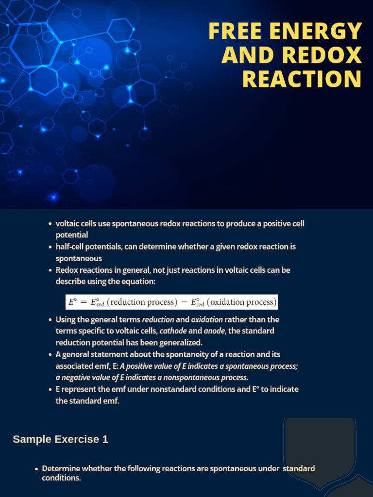Redox. Gibbs, Nernst, and Concentration Cell | PDF | Redox | Gibbs Free ...