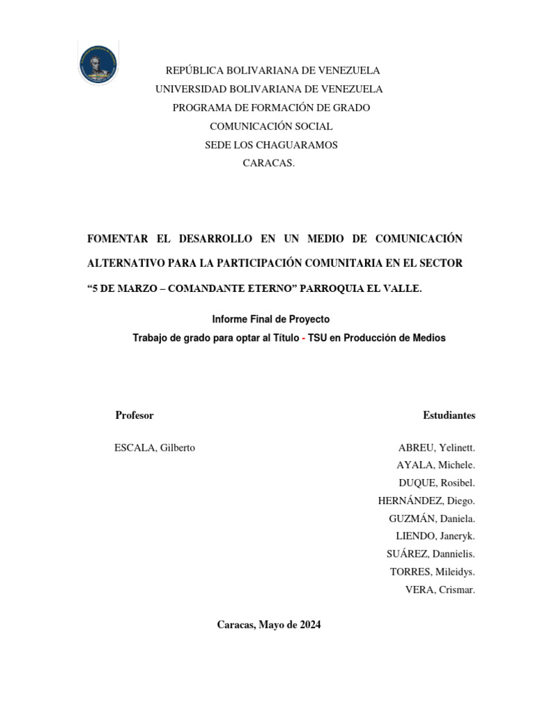 Proyecto Definitivo Imprimir | PDF | Comunicación