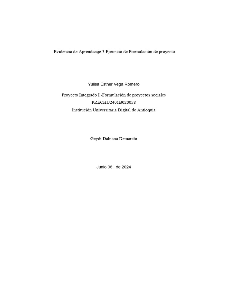 Vega Yulisa EA3 | PDF | Vejez | Adultos