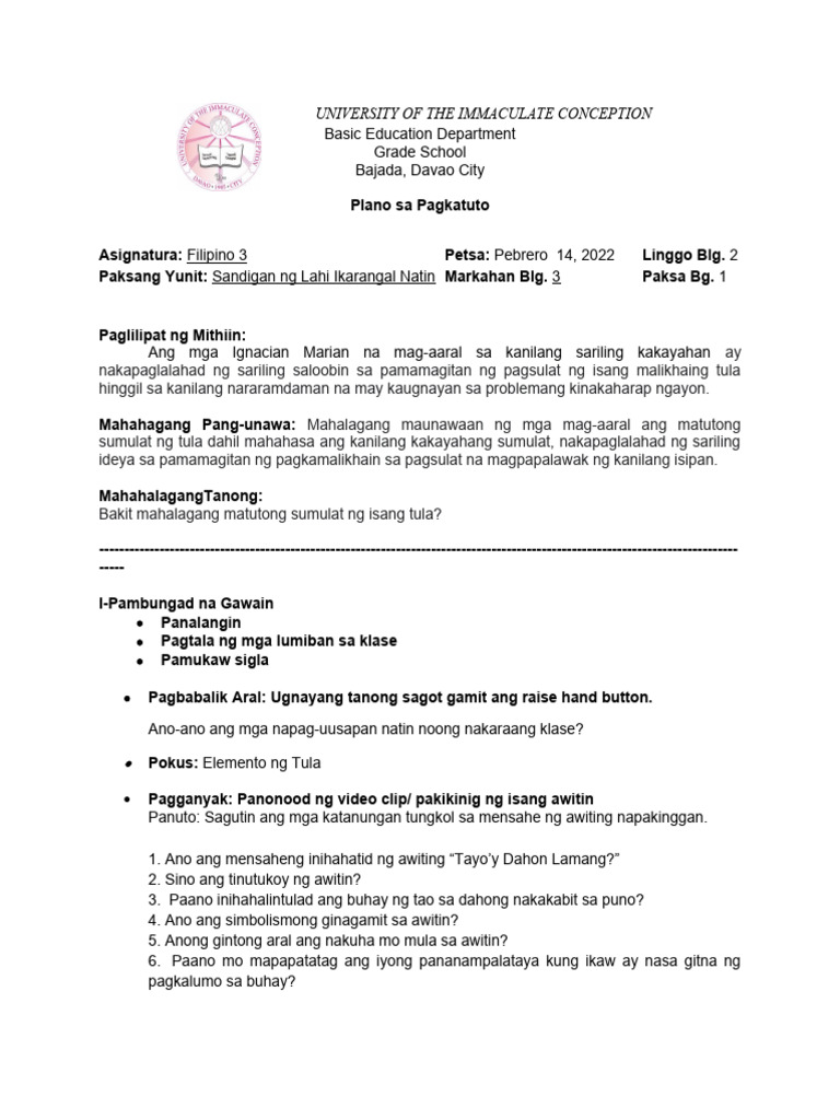 Filipino 8-Tula LP | PDF