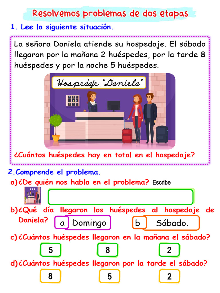 Ficha Resolvemos Problemas de Dos Etapas (+) -Maestra Janet | PDF