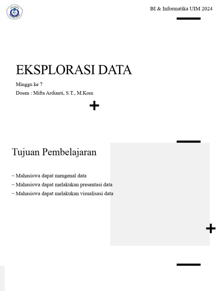 Week 7 - Eksplorasi Data | PDF