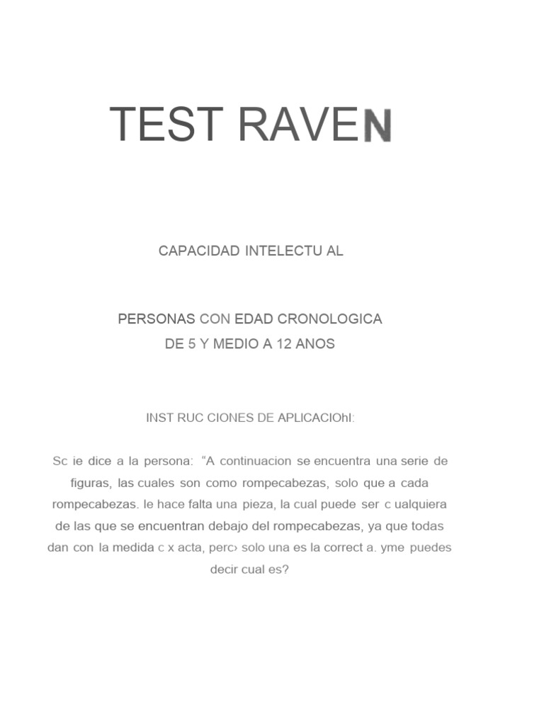test-raven-cuadernillo | PDF