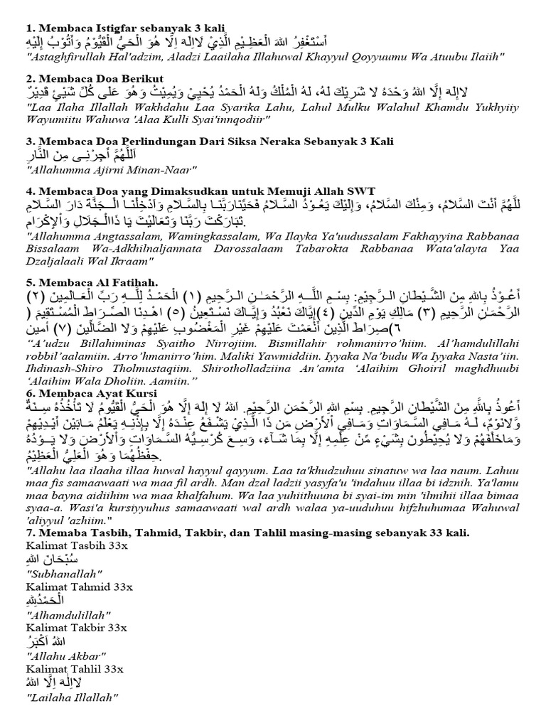 Do'a STLH Sholat | PDF | Semitic Words And Phrases | Arabs