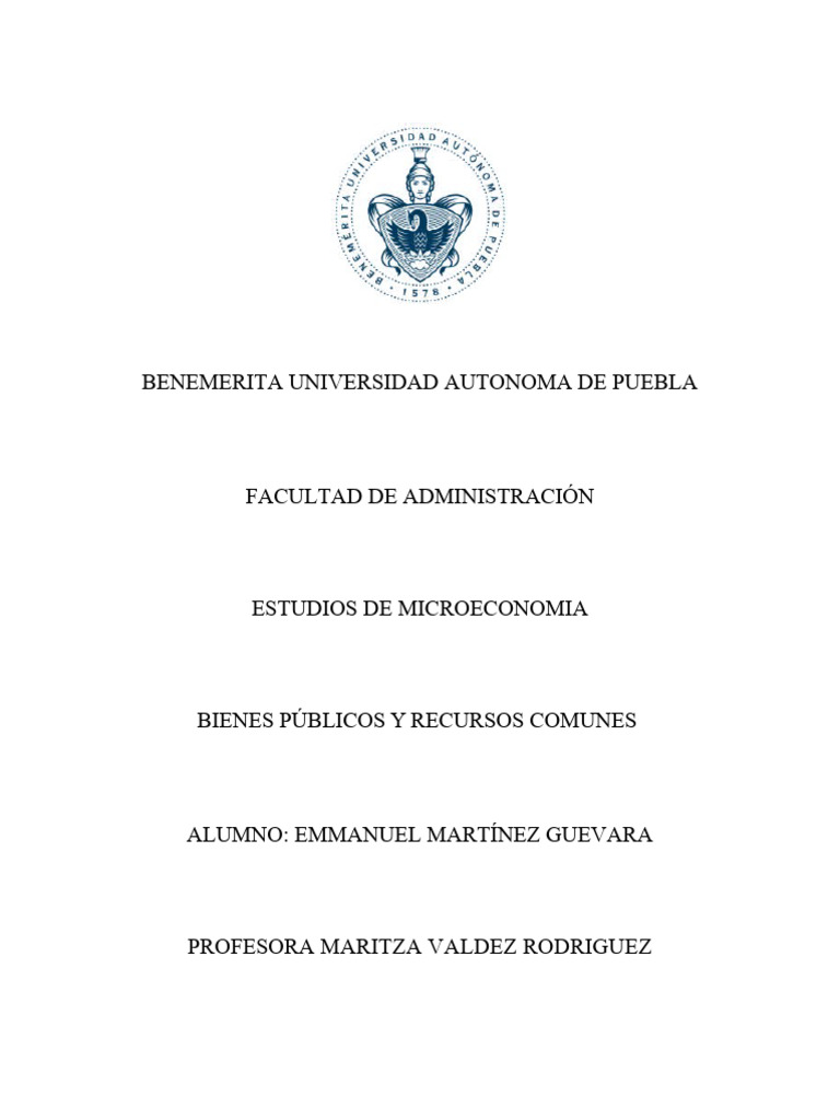 Bienes Públicos y Recursos Comunes | PDF | Elección pública | Economias