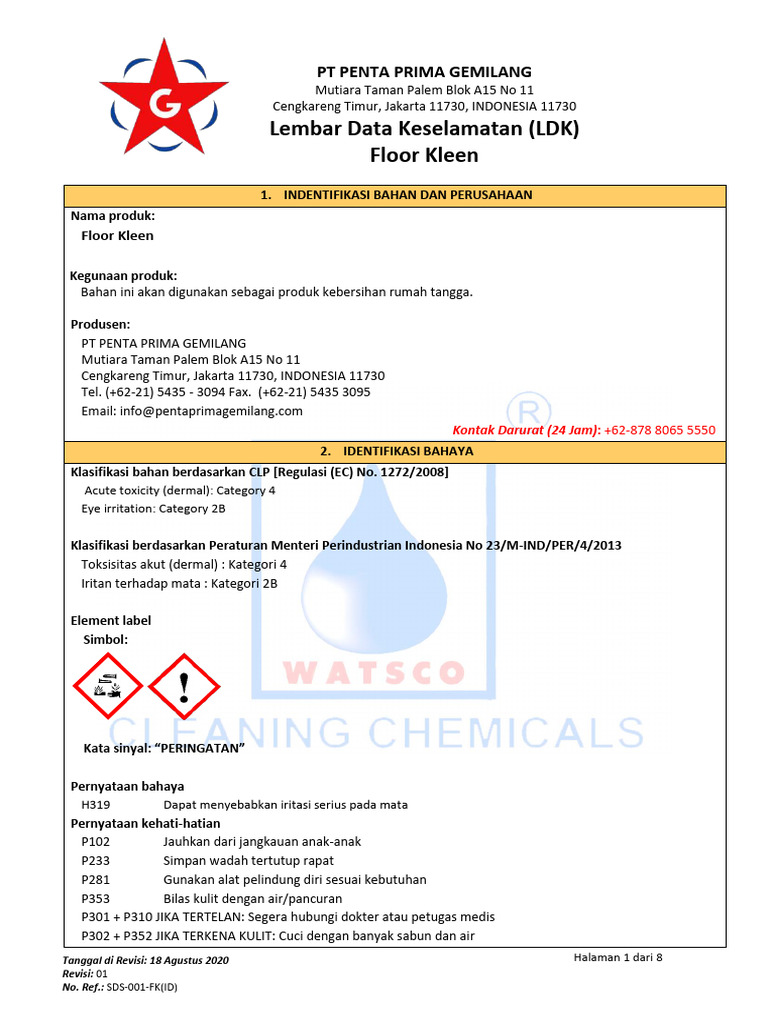 SDS Floor Kleen (ID) | PDF