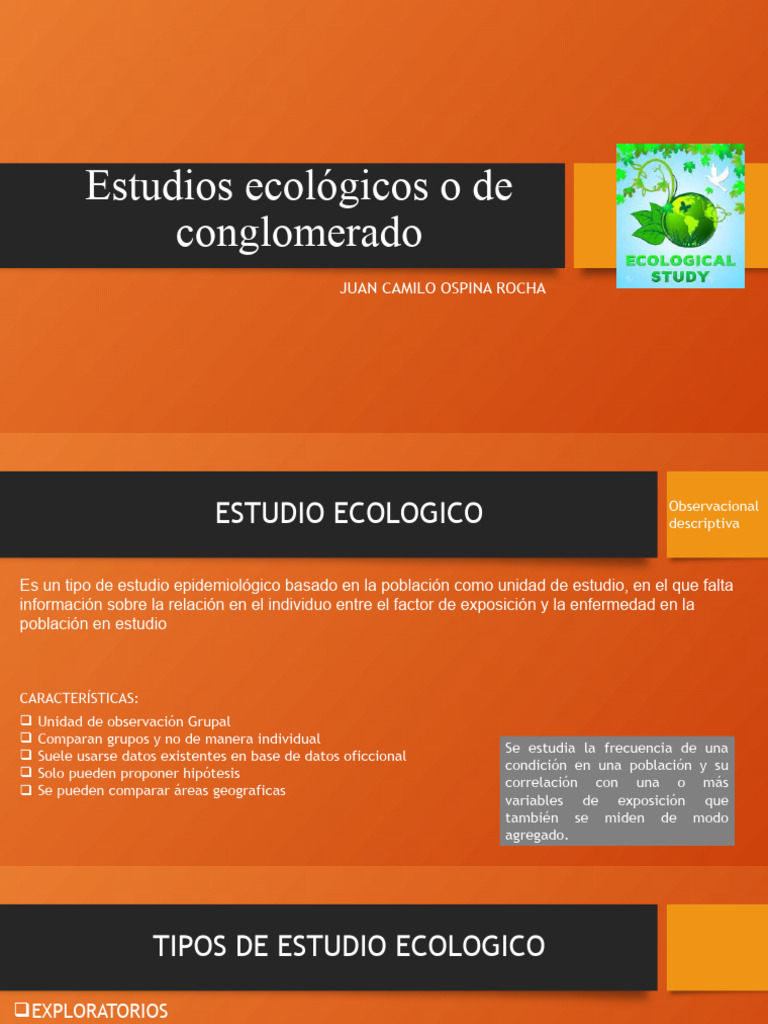 Estudios Ecológicos o de Conglomerado | PDF | Estadísticas | Epidemiología