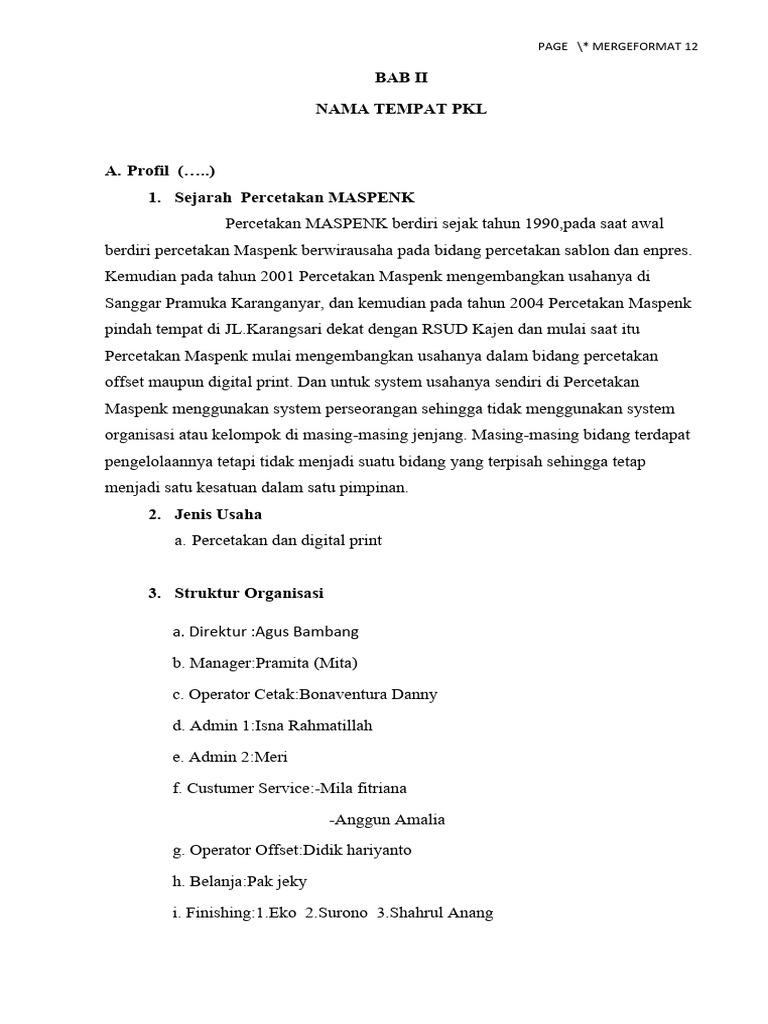 Bab 2 Laporan Selesai | PDF