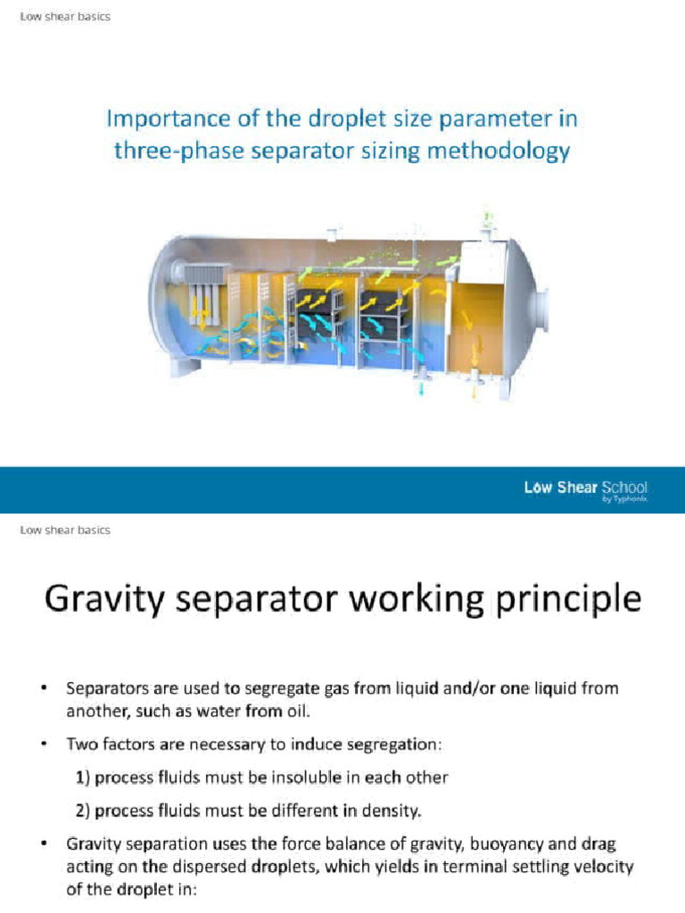 Three Phase Separator Sizing Methodology | PDF