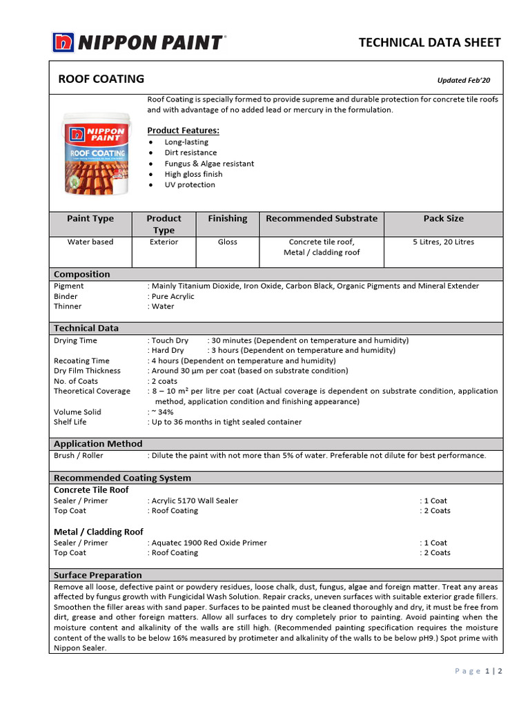 Nippon Paint Roof-Coating | PDF | Paint | Coating