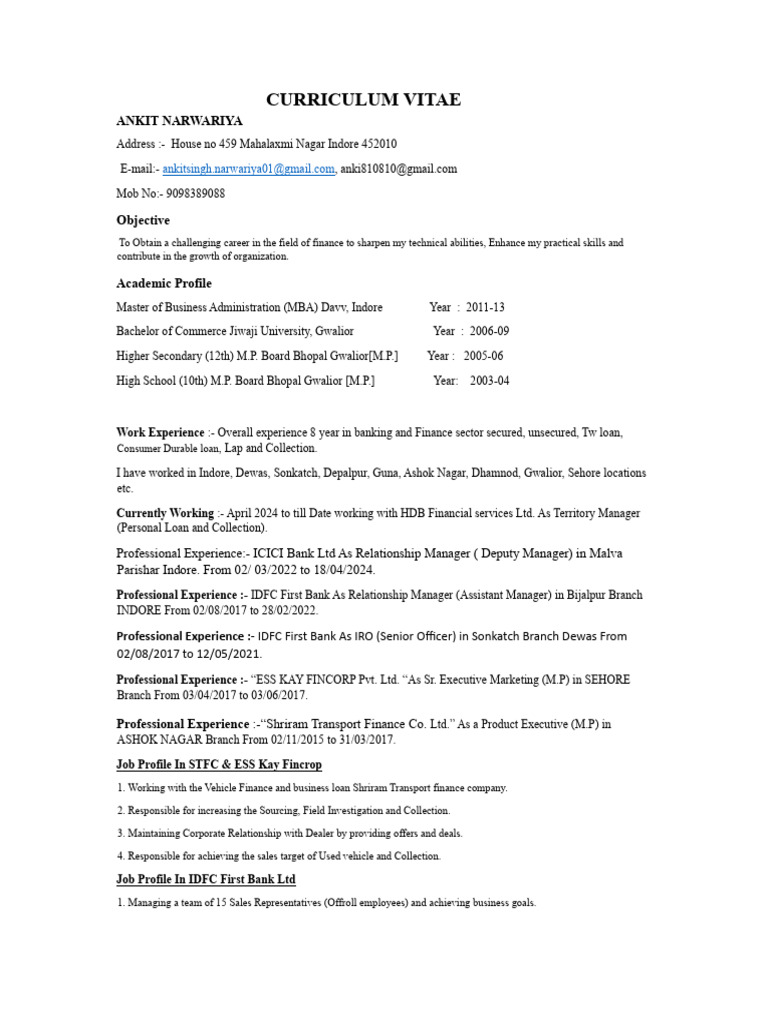 Resume ii | PDF | Private Sector | Business