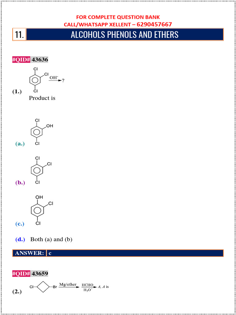 Alcohols Phenols and Ethers | PDF | Ether | Methyl Group