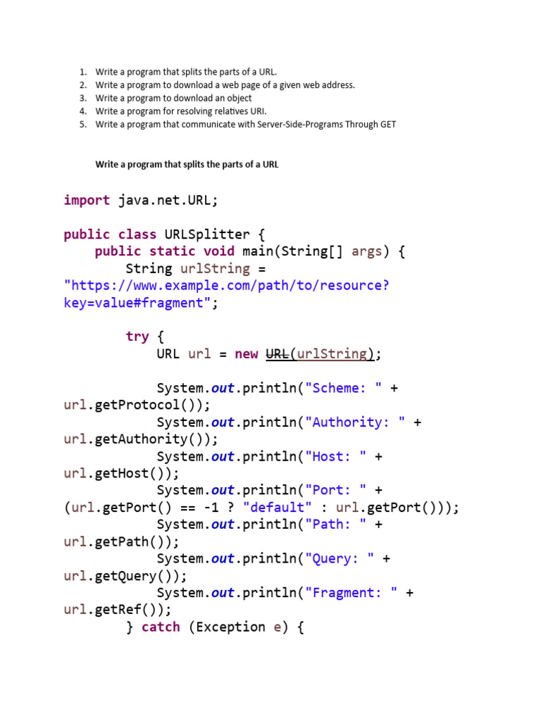 Import Public Class Public Static Void: Args Urlstring | PDF | World Wide Web | Internet & Web