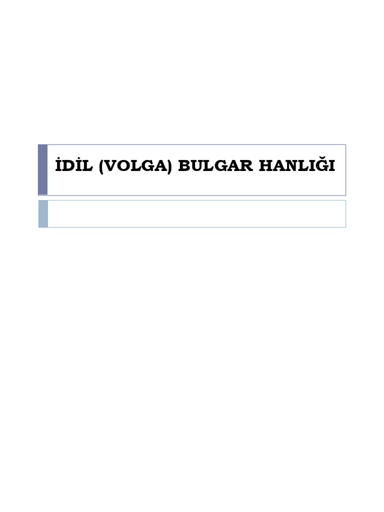 İdil Volga Bulgar | PDF