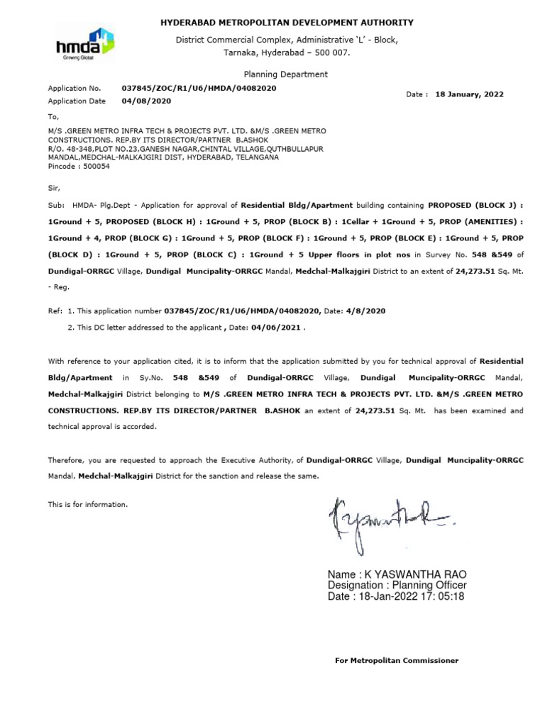 Proceeding Letter | PDF | Sewage Treatment | Septic Tank