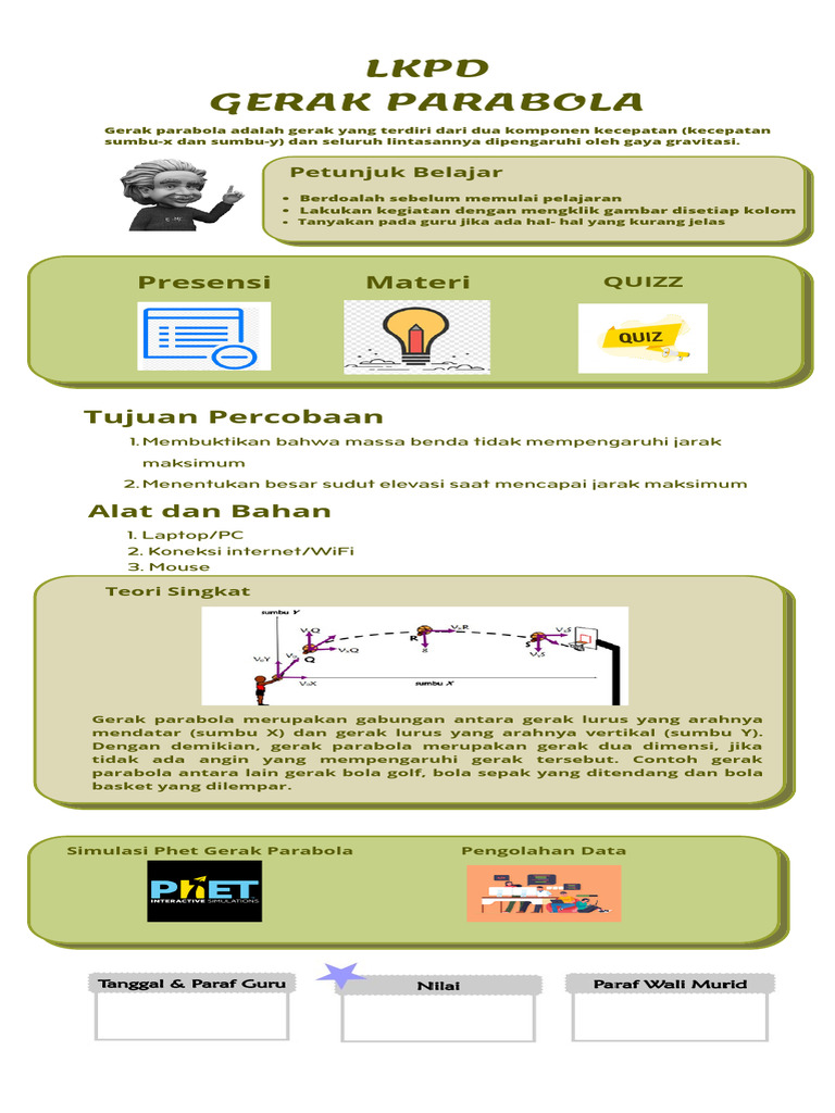 LKPD Gerak Parabola Canva | PDF