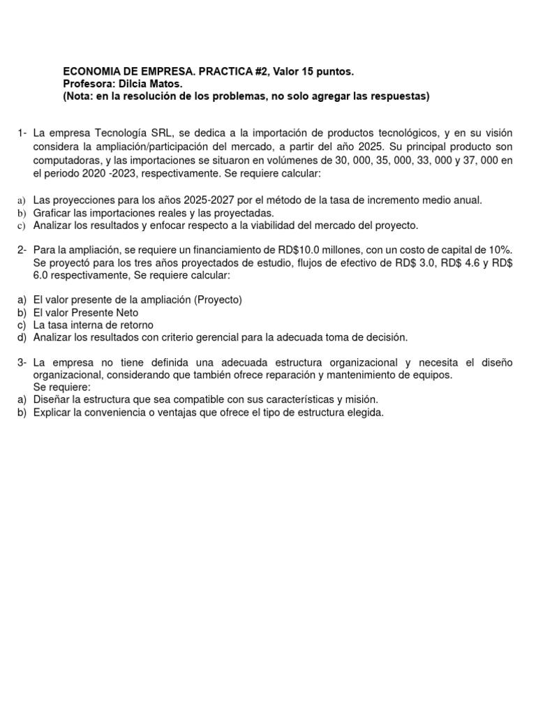 Práctica Economia de Empresa | PDF