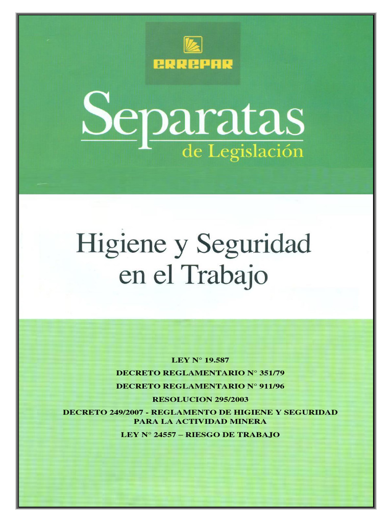Ley 19587 y Decretos | PDF | Seguridad y salud ocupacional | Regulación
