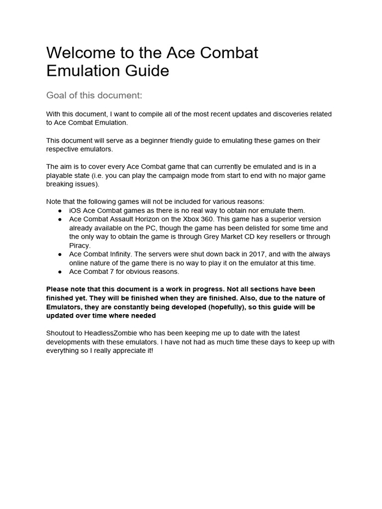 Ace Combat Emulation Guide | PDF | Zip (File Format) | Display Resolution