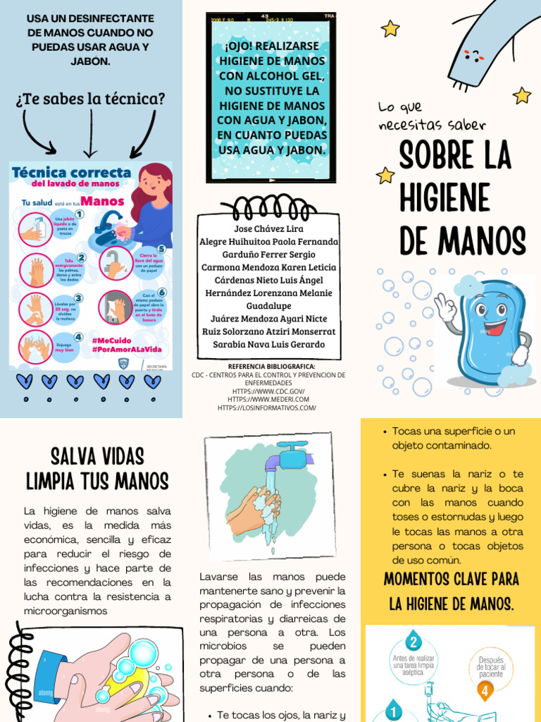 Higiene de Manos Triptico | PDF | Lavado de manos | Prevención