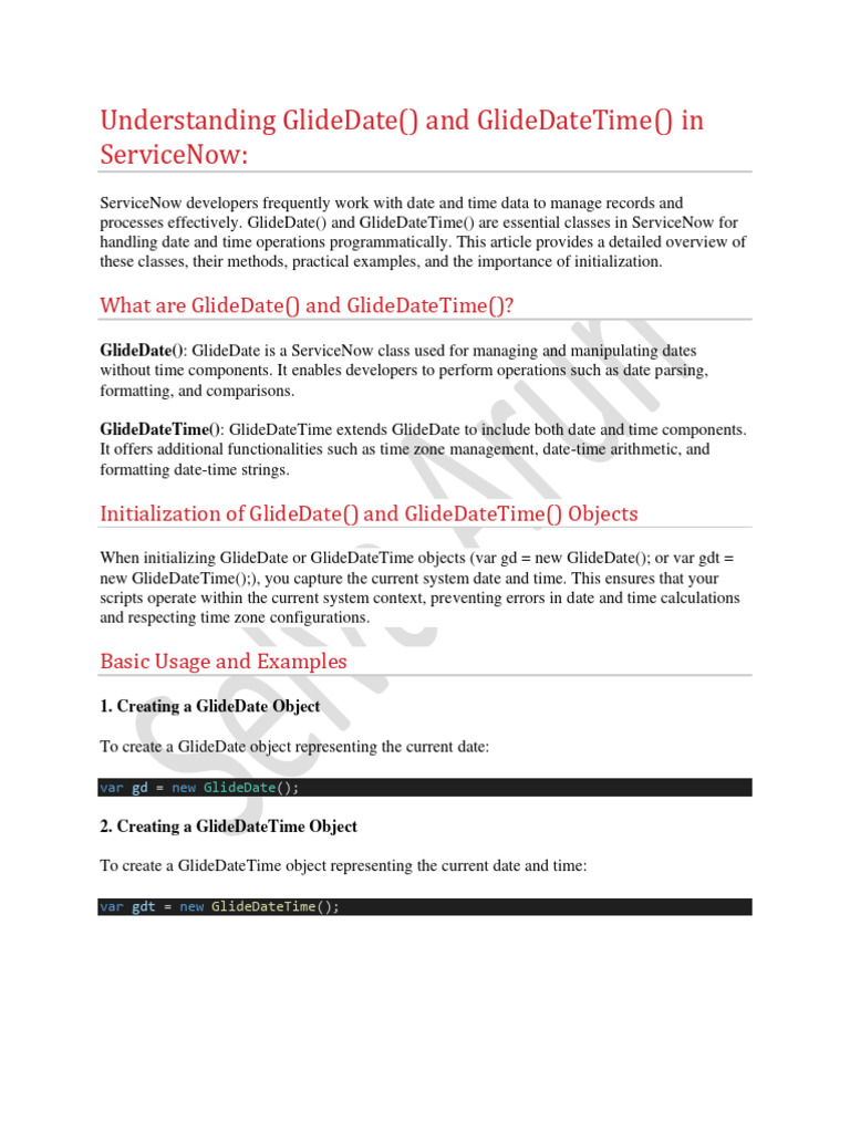 Beginner's Guide- GlideDate() and GlideDateTime() | PDF | Microsoft Excel | String (Computer ...