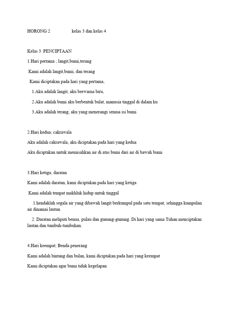 HORONG 2 SKM Kelas 3 Dan Kelas 4 | PDF