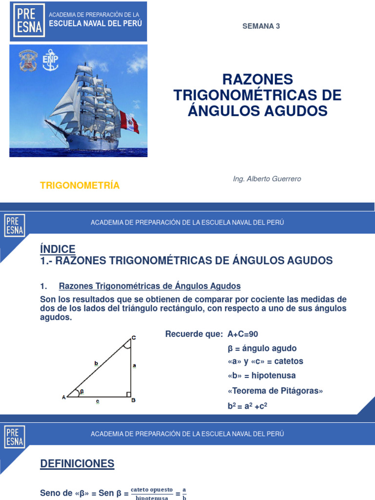 3.- Razones Trigonométricas de Ángulos Agudos | Descargar gratis PDF | Funciones trigonométricas ...