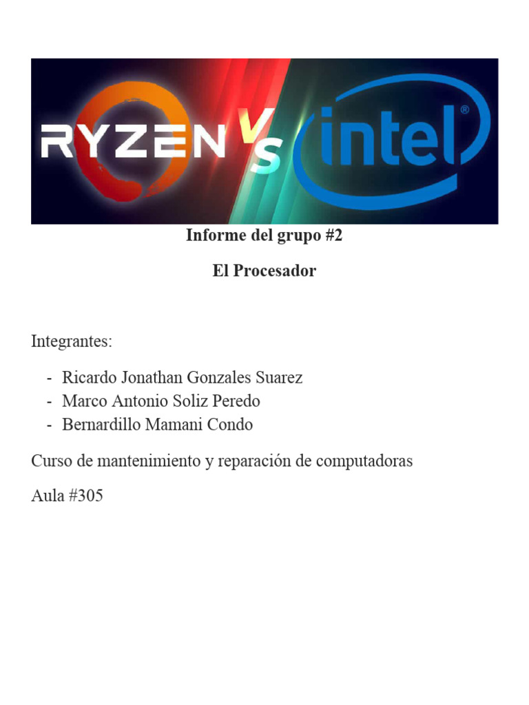 Informe de Procesador | PDF | Microprocesador | Intel