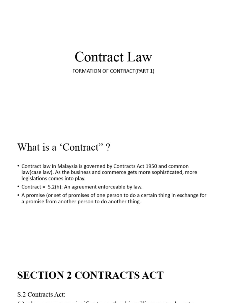 Formation of Contract Part 1 | PDF | Offer And Acceptance | Civil Law (Legal System)