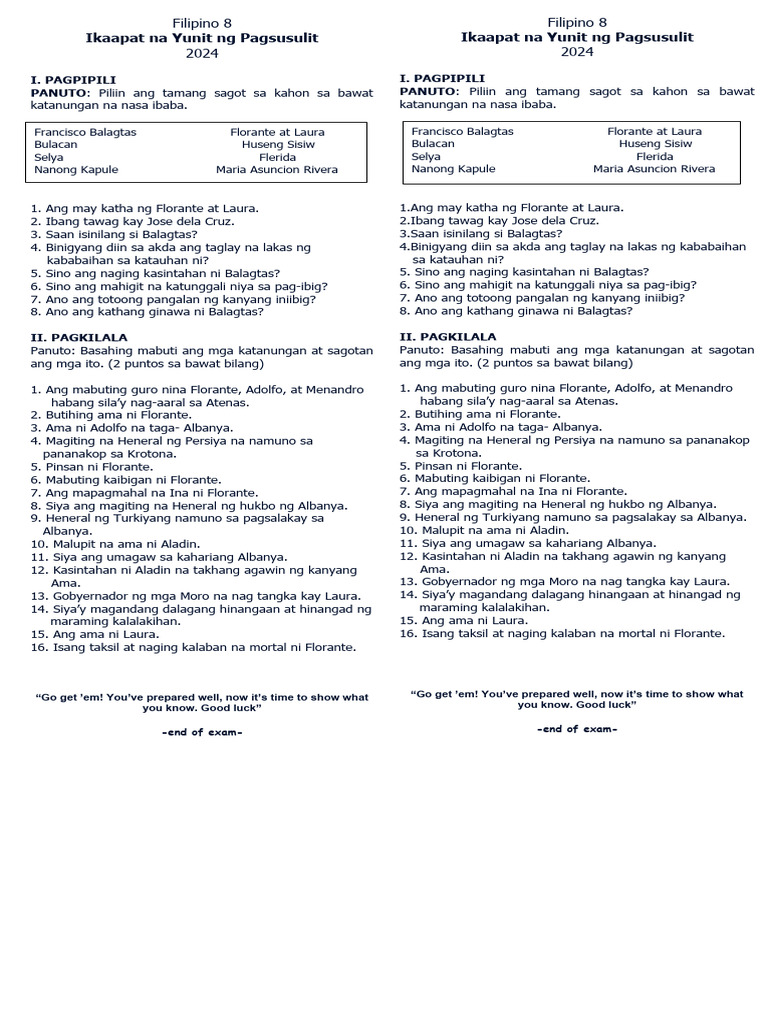 Filipino 8 | PDF