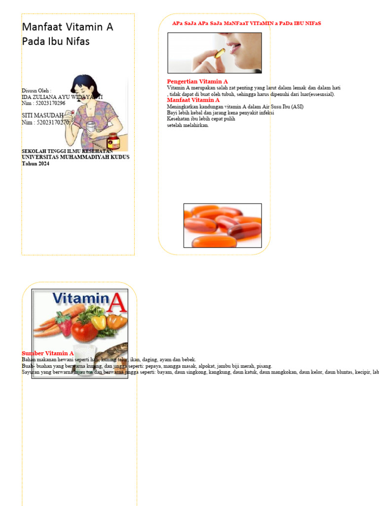 LEAFLET Vitamin A Bufas | PDF